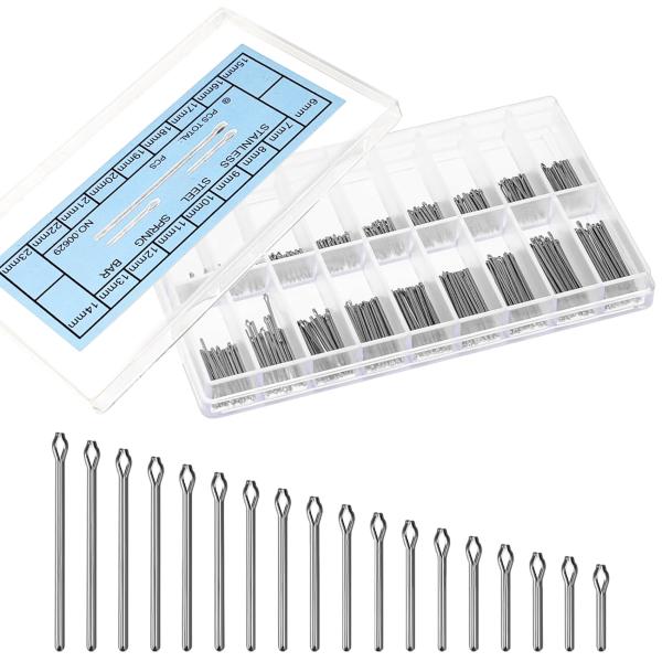 商品名: JUNSDUKE 360個 6-23mm 時計バンド リンク 割りピン 詰め合わせ、時計ストラップバー、時計リンク修理キット、時計修理用時計バンドツール, シルバー JUNSDUKE 360 Pcs 6-23mm Watch Ba...