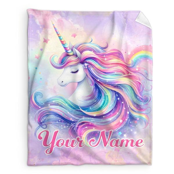 商品名:  Wedinosaurnes Custom Unicorn Throw Blanket, Unicorn Gift for Girls, 80 x 60 Inches Throw Blanket for Women, Gift f...