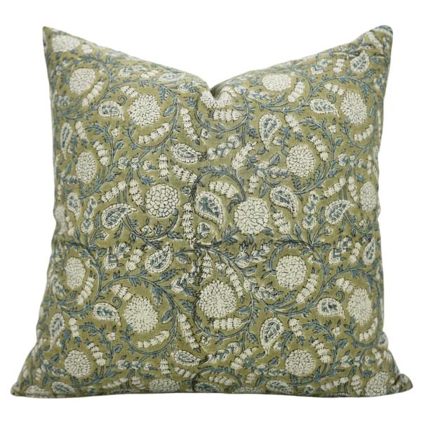 商品名: Fabritual ハンドメイド ブロックプリント コットンリネン 18インチ×18インチ スローピローケース クッションカバー ホームデコ リビングルーム サステナブル ソファやカウチに 秋の装飾、花柄プリント、ゴピ、グレー F...