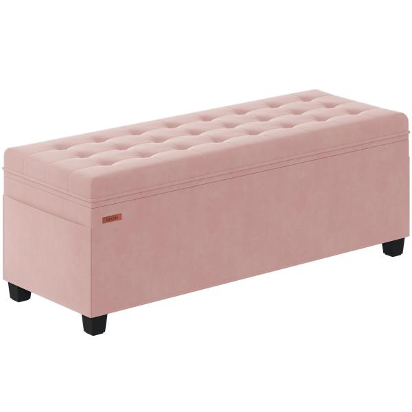 商品名: ABHENG ベルベット収納オットマンベンチ 脚付きベッドエンドベンチ 大型玄関ベンチ フットレストスツール 寝室用ティーテーブル リビングルーム 耐荷重660ポンド 長さ15.7インチ x 幅43インチ x 高さ15.7インチ ...