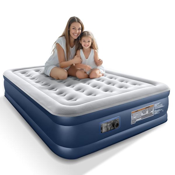 商品名:  Queen Air Mattress with Built in Pump,18" Raised Blow up Air Bed,3 Mins Quick Self-Inflation/Deflation,660lbs Max,...