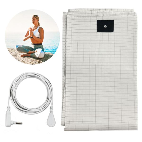 商品名: ベッド用接地シート、キング、クイーン、ツイン、フル、就寝用接地フラットシート、コード付きアースマットレスキット(76×80インチ) Grounding Sheets for Bed, Grounding Sheets for Ki...