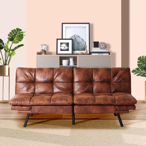 商品名:  Convertible Futon Sofa Bed Couch, Memory Foam Futon Loveseat Sleeper Sofa Bed, Small Splitback Modern Sofa Couch w...