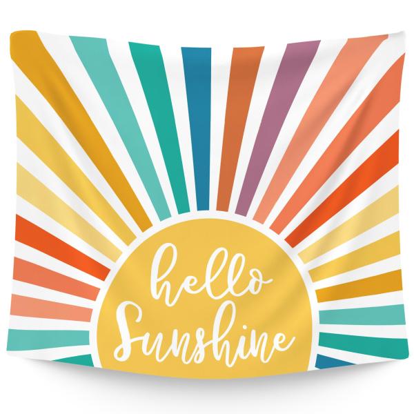 商品名:  WAITPI Colorful Boho Sun Hanging Wall Tapestry for Classroom, Hello Sunshine Wall Tapestries, Inspirational Sunset...