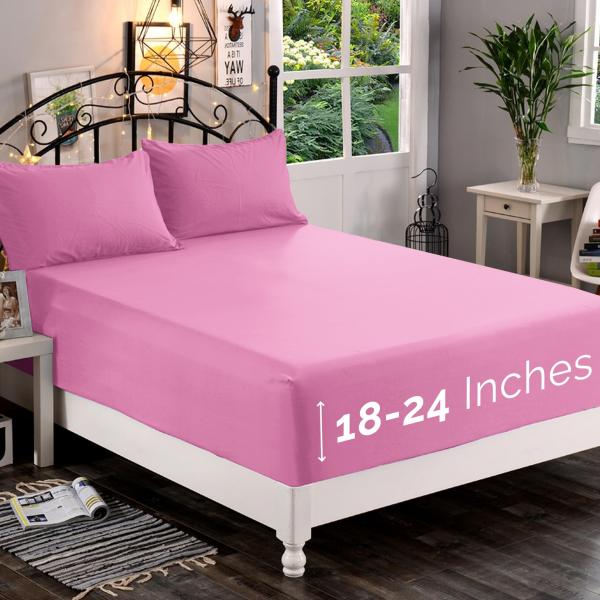 商品名: Elegant Comfort 1500 プレミアム品質 ボックスシーツ ウルトラソフト 18-24インチ エクストラディープポケット - シングルボックスシーツ ハイマットレス用 - しわ防止 スマート収納ポケット付き フル ラ...