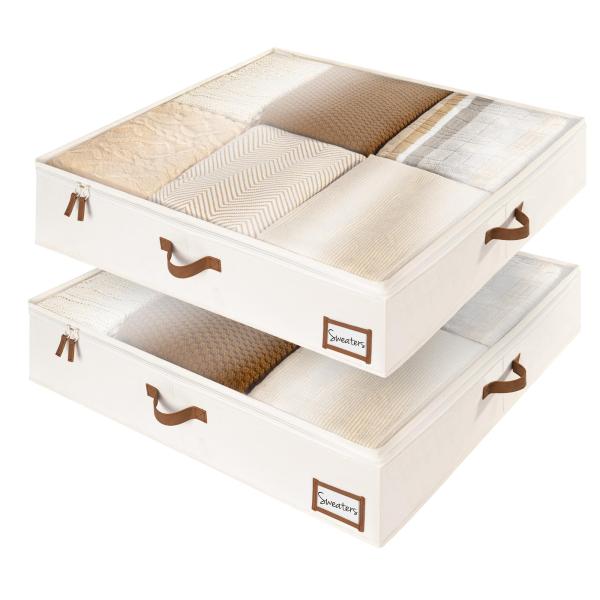 商品名:  StorageWorks Underbed Storage Box, Under Bed Clothes Organizer With Sturdy Structure and Ultra Thick Fabric, 33" L...