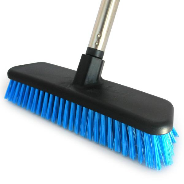 商品名: FRAXIR 2イン1 格納式ロングハンドルデッキブラシ フロアブラシ 硬い剛毛スクラブブラシ バスルーム キッチン バスルーム カーペット ガレージやタイルの掃除に Deck Brush with Retractable Lon...