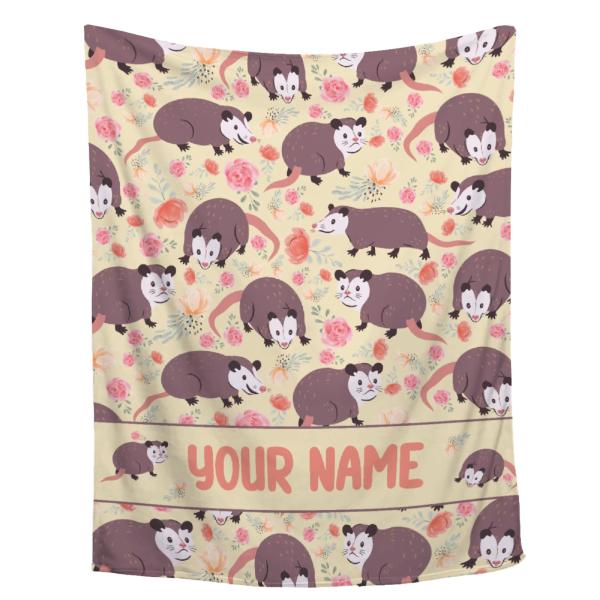 商品名:  Sandilya Custom Possums Rose Blanket Personalized Blankets for Sofa/Couch/Bed,Custom Name Blanket for Kids Teens A...