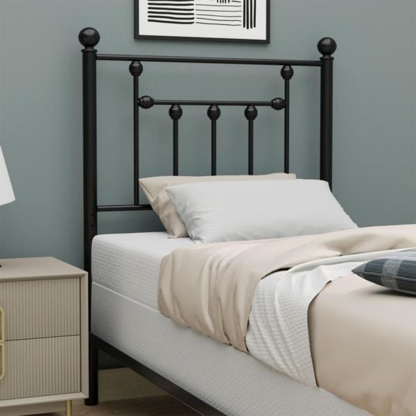 商品名: Golden Gate Beds ビクトリア朝 ツインサイズ メタル ベッドフレーム 高さ調節可能 ヘッドボードのみ、錬鉄製 ブラック ファームハウス ベッドフレーム ヘッドボード、組み立て簡単、短いクリアランス、高さまたは低設定...