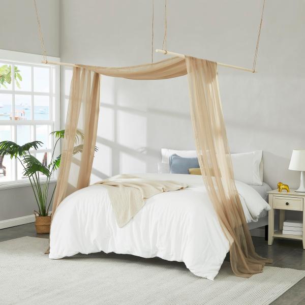 商品名: Warm Home Designs ブラウンベッドキャノピーカーテン55×144インチサイズ当社のツインキャノピーベッドカーテンは、キッズキャノピー、ベッドスカーフ、ベッドカーテンとして、またはベッドの装飾を強化するのに最適です。...