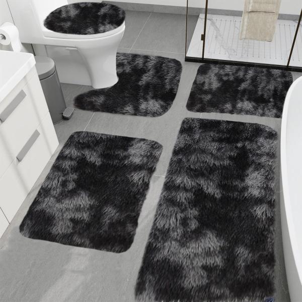 商品名:  5 PCS Bath Mat Set Bathroom Rug Soft Toilet Mat Comfortable Area Rug Toilet Cover Mat Water Absorption Non Slip Fl...