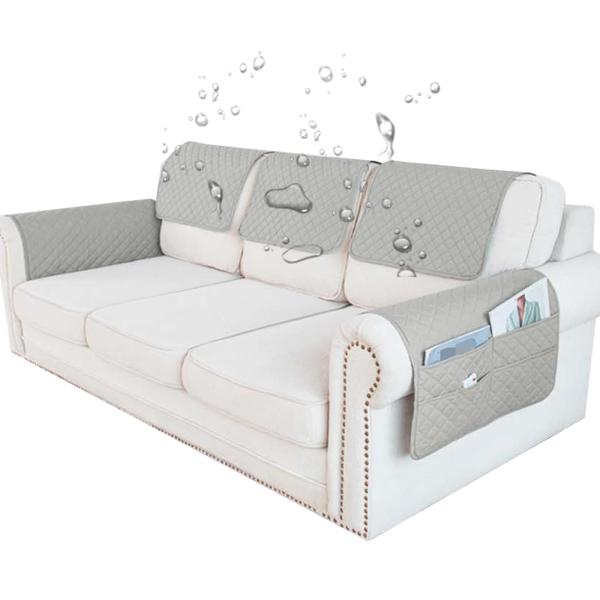 商品名:  advajb 3 or 4 or 5 Pieces Sofa Headrest Cover for Recliner Chair with Storage Pockets Non Slip Armrest Cover Fuzzy...