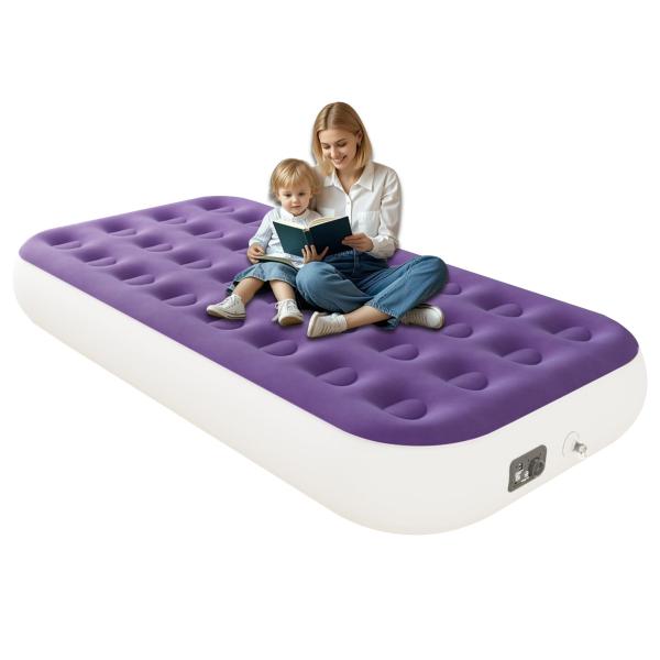 商品名: HikerSKY ツイン自動空気注入式マットレス プラグインポンプ内蔵 収納バッグ付き 取り外しや旅行、ゲストに質の高い睡眠体験を提供するのに最適な選択、10インチ ツインパープル HikerSKY Twin Air Mattre...