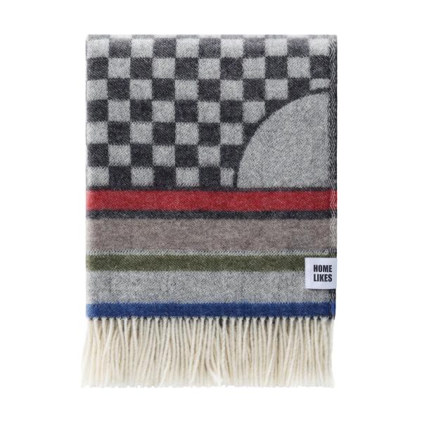 商品名:  JJ Textile Geometric Throw New Wool &amp; Recycled Merino Sheep Wool- Soft &amp; Cosy with a Reversible Design - S...