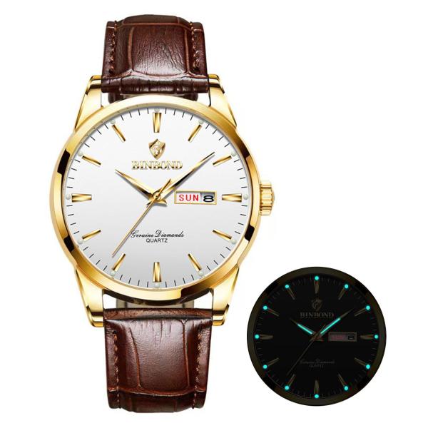 商品名:  BINBOND Brown Leather Watches for Men Luxury Dress Business with Date Classic Casual Men's Wrist Watches Waterproo...