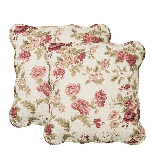 商品名: vctops 2枚セット コットン キルト フローラルプリント 装飾 スクエア スロー 枕カバー スカラップ スプリング ソフト クッションケース カウチ ソファベッド用 (フラワー G、50.8 cmx50.8 cm) vcto...
