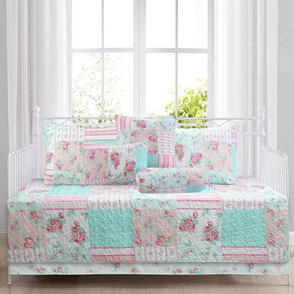商品名:  7 Piece DayBed Quilted Bedding Set, Spring Blossom Floral Pink Rose Lightweight for All Seasonブランド: Cozy Line Home...
