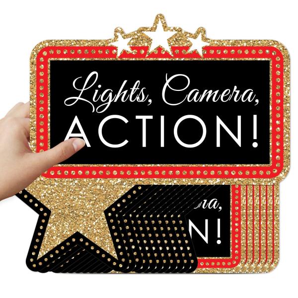 商品名: Big Dot of Happiness レッドカーペット ハリウッド - アソートデコレーション DIY 映画 夜 大きなパーティーの必需品 - 20個セット Big Dot of Happiness Red Carpet La...