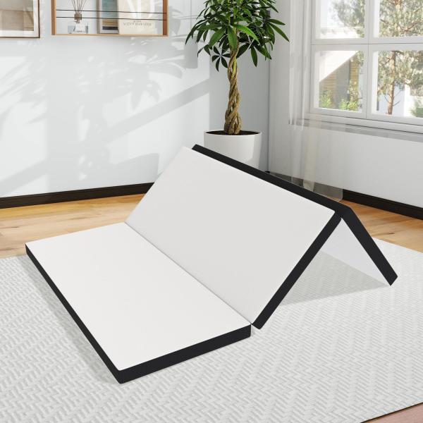商品名:  Tri Folding Mattress - 3 Inch Queen Size Portable Gel Memory Foam Mattress Topper With Washable Cover for Camping,...