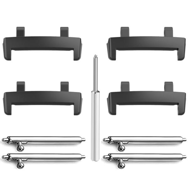 商品名: Amazfit T-Rex 3 バンドコネクター対応 腕時計アダプター 22mm クイックリリーススプリングバーピン メタルステンレススチール接続アダプター付き Amazfit T-Rex 3ストラップバンドアクセサリー(ブラック...