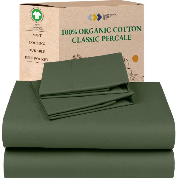 商品名:  California Design Den Queen Sheets Set - Soft 100% Organic Sheets with Deep Pockets, Crisp Percale, Breathable and...