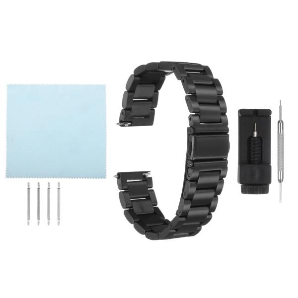 商品名: HARFINGTON ステンレススチールメッシュ腕時計バンド クイックリリースメタル腕時計ストラップ ダブルロック展開クラスプ交換用バンド 男女兼用, ブラック, 18mm HARFINGTON Stainless Steel M...