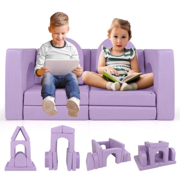 商品名:  HONEY JOY Modular Kids Play Couch, 8 PCS Imaginative Convertible Foam Children Sofa, Playroom Bedroom Nursery Furn...
