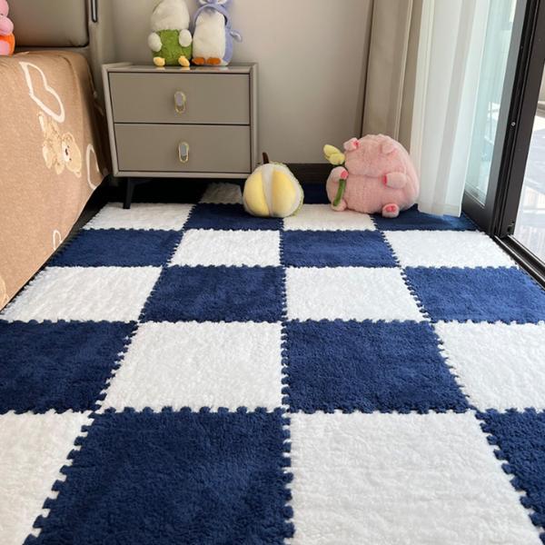 商品名:  AYHARYLH 12pcs Plush Puzzle Foam Floor Mat Sound Insulation Interlocking Carpet, Square Interlocking Carpet Soft H...
