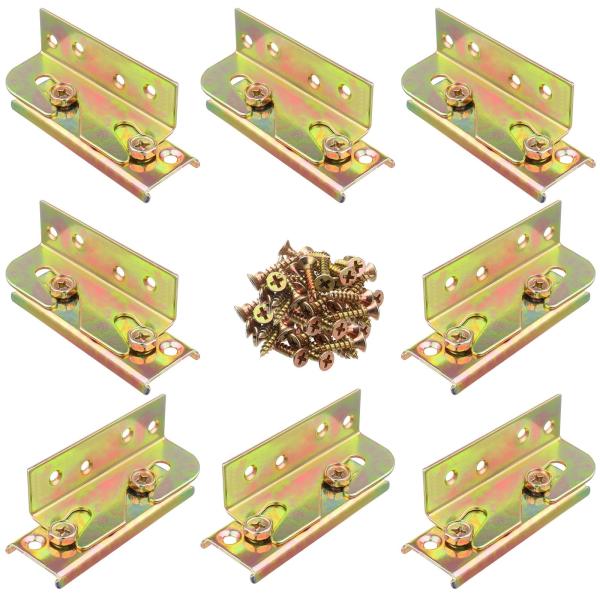 商品名: WENHUALI ベッドレールブラケット ベッドフレームハードウェア ほぞ穴のないベッドレール継手 ネジ付き 8個パック 木製ベッドレール継手 ヘッドボード、フットボード用 WENHUALI 8 Sets Bed Rail Bra...