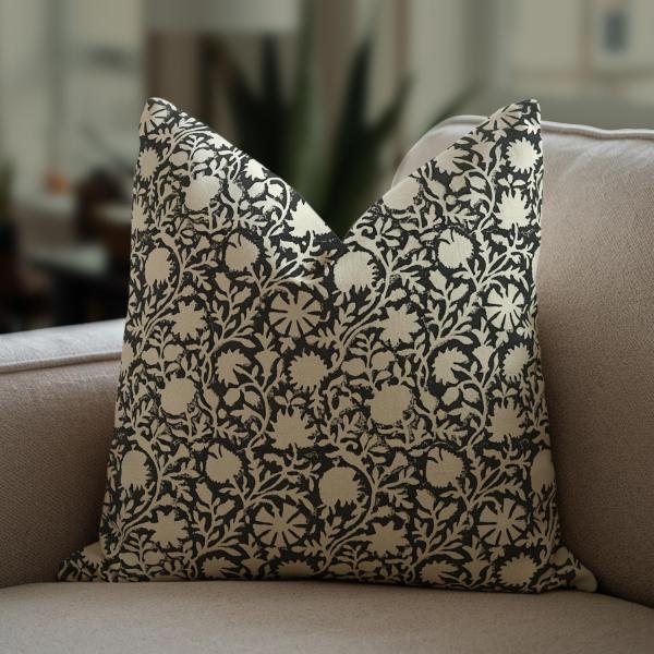 商品名: Fabritual ハンドメイド ブロックプリント スロー 26X26インチ 枕カバー クッションカバー 隠しファスナー付き 秋の季節 ソファ、ベッドとカウチ、農家、家の装飾、リビングルーム、Chkkri、ブラック Fabritu...