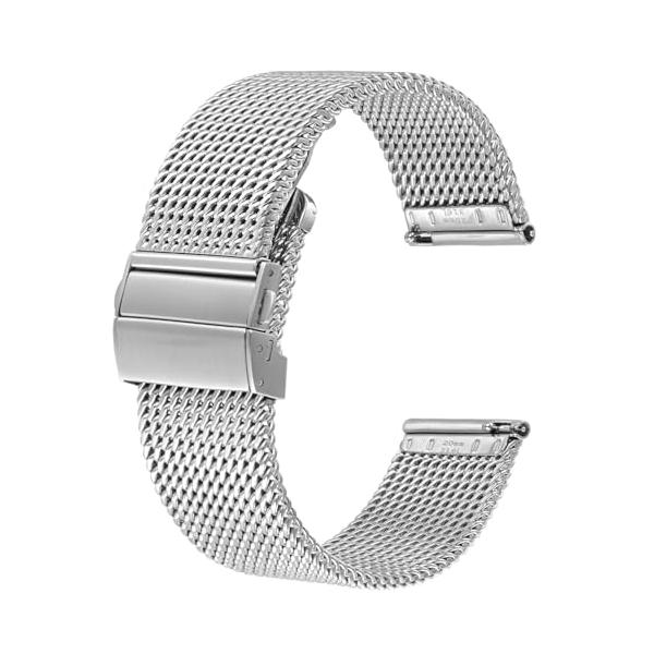 商品名:  BISONSTRAP Metal Watch Bands, Foldover Clasp, 316L Stainless Steel Mesh Watch Straps, Quick Release Replacement Ba...