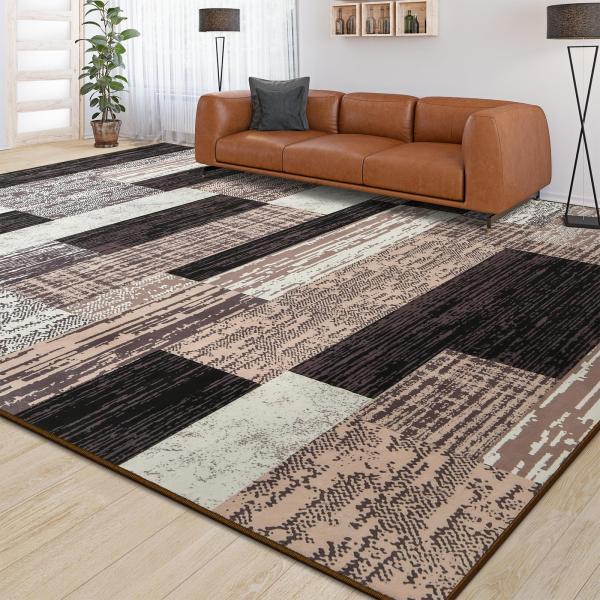 商品名:  Large Area Rugs,Modern Geometric Patchwork Floor Decor for Bedroom Aesthetic Carpet, Rockwood Collection, Indoor R...