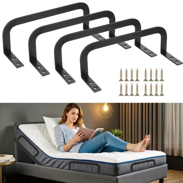 商品名: JOUTYFOR マットレスリテーナーバー、金属製マットレススライドストッパー、滑り止めマットレスホルダーインプレースグリッパー、厚みのあるベッドフレームガスケットで滑りを防止、寝室ベッドフレーム用スタビライザーバッフル JOUT...