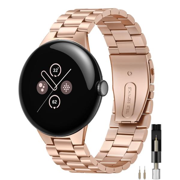 商品名: Miimall メタルバンド Google Pixel Watch 3 45mm 41mm用バンド 隙間なし ビジネスステンレススチール製 調節可能なリストバンド 交換用ストラップ Pixel Watch 3 41mm/Pixel...