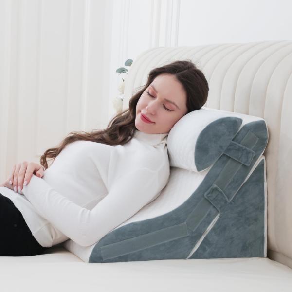 商品名:  Flyxunfri Wedge Pillow Headboard Orthopedic Bed Wedge Pillows Set 9&amp;12&amp;16&amp;20 Inches Adjustable Memory ...