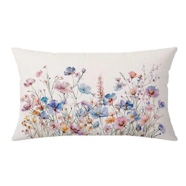 商品名: AOFANGGO スプリングピローカバー 12X20インチ フローラルデコレーション カラフルな野の花 ホリデーファームハウス 夏 アウトドア ピローケース ホームソファ用装飾 AOFANGGO Spring Pillow Cov...