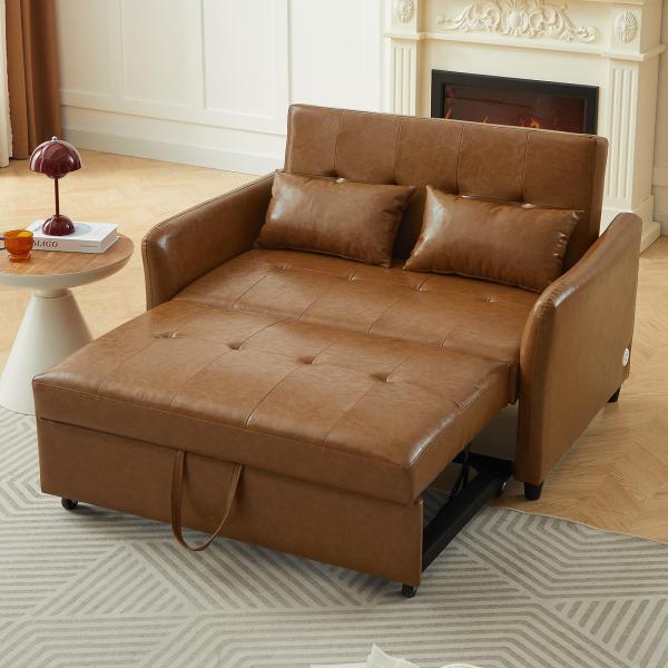 商品名:  JIVOIT 51.57" Convertible Sleeper Sofa Bed, Pull-Out Futon Loveseat Sofas Couches Bed with Adjustable Backrest, Ad...