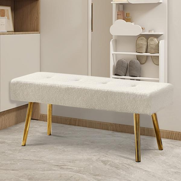 商品名:  Pandolfini Entryway Bench, 40'' Upholstered Bedroom Benches, End of Bed Bench with Metal Legs, for Decorative, Liv...
