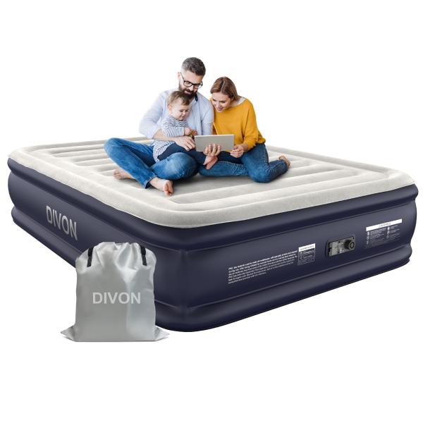 商品名: エアマットレス クイーン 内蔵ポンプ付き 18インチ 膨らんだブローアップマットレス 2分 自己膨張/空気を抜く アップグレード版 厚みのある空気注入式マットレス エアベッド 収納バッグ付き 来客用 自宅 キャンプ 最大660ポン...