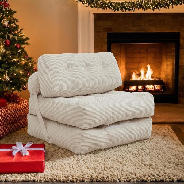 商品名:  ijuicy Folding Sofa Bed，Corduroy Futon Sofa Bed, Convertible Sleeper Chair with Pillow Foldable Mattress with Back...