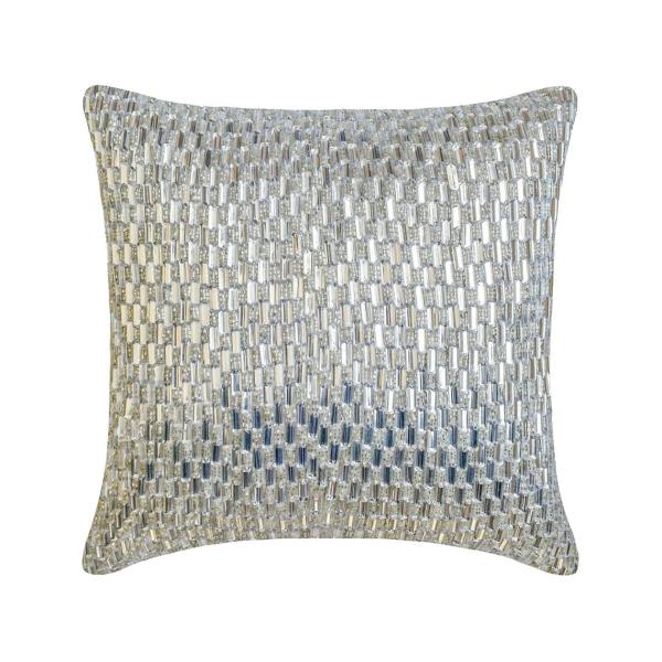 商品名: The HomeCentric 装飾 シルバー&amp;クリア クッションカバー 2個パック, 50 x 50 cm アートシルク 枕 クリスタル、ラインストーン、ハンドメイド, クッションカバー, ストライプ モダンな - Di...