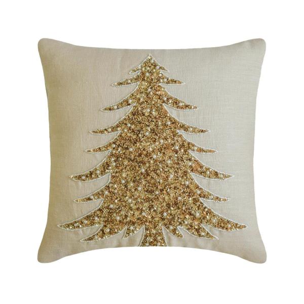 商品名: クリスマスの装飾 装飾 金 クッションカバー 2個パック, 60 x 60 cm リネン 枕 ホリデーデコレーション クッションカバー, クリスマスツリー モダンな - Glittering Pine Christmas Deco...