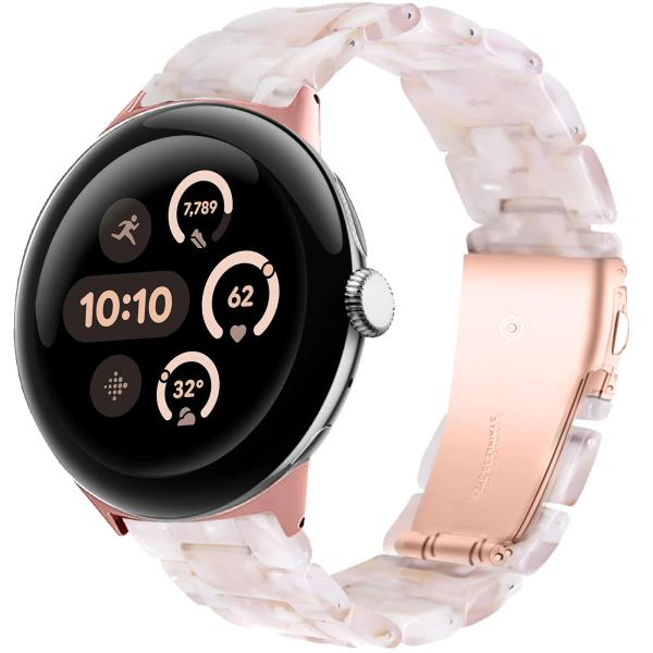 商品名: Miimall 樹脂バンド Google Pixel Watch 4/3/2/1用 41mmバンド 女性用バンド スタイリッシュな調節可能なブレスレット ステンレススチールクラスプ 交換用ストラップ Google Pixel Wa...