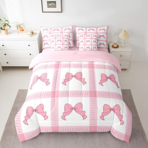 商品名:  Feelyou Cute Bowknot Bed Set for Kids Boys Girls King Size Cute Dreamy Princess Style 7 Pieces Beeding Set Ultra S...