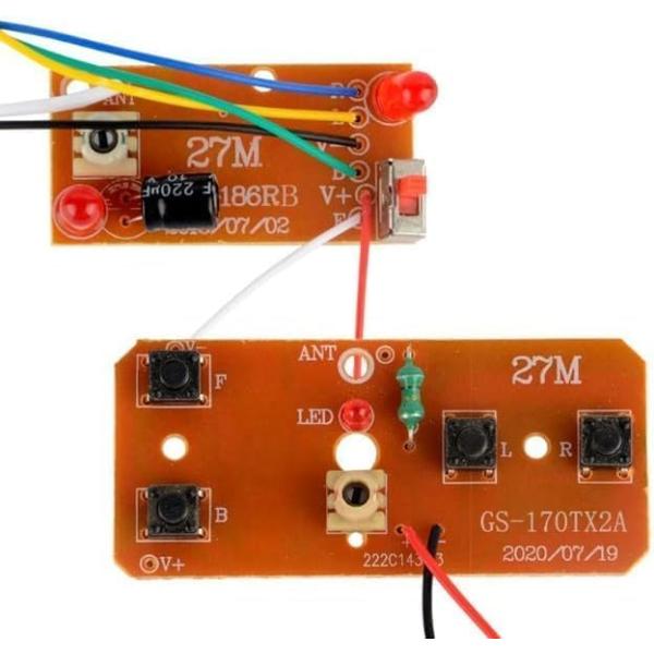 商品名: 2個 27mhz 4ウェイリモートコントロールボード 双方向RCトランスミッターとレシーバーおもちゃ 車 ロボットモデルアクセサリー、DIYおもちゃプロジェクト 4ウェイリモートコントロールリモートおよびアプリ制御車両アクセサリー...