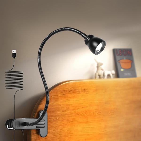商品名:  Qeeltek Amber Eye-Caring Book Light for Bed ? Adjustable Clip Lamp with Zoomable Lens, Strong Clamp, and Flexible ...