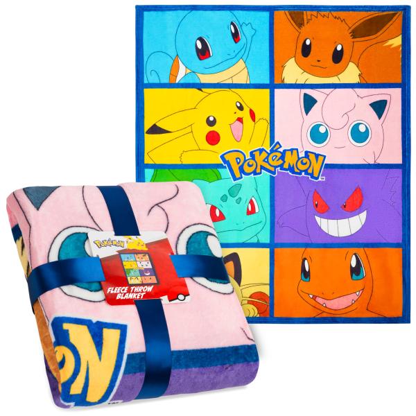 商品名: ポケモンソフトフリースベッドブランケット、暖かいベッドスロー 51 x 59インチ ソファ、寝室用アクセサリー、アニメギフト キッズティーン向け Pokemon Soft Fleece Bed Blanket, Warm Bed ...