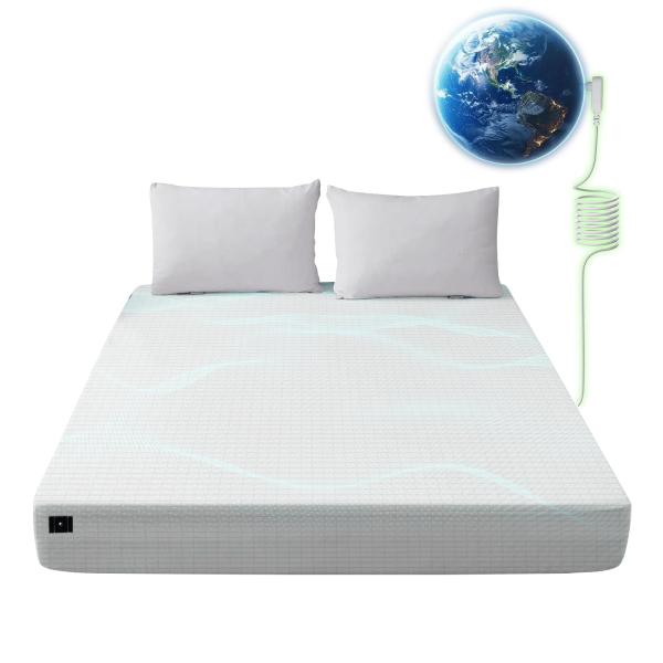 商品名: カリフォルニアキングサイズベッドには、接地線付きの接地シートが付属しており、柔らかくしわになりにくく、睡眠の質を高めます ベージュ 182.9 cmx214.4 cmx35.6 cm Grounding Sheets Califo...