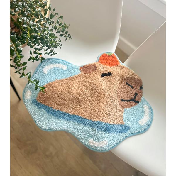 商品名: Capybara Tufted Rug | Capybara ノンスリップ バスマット | ノンスリップ ソフト 洗える エリアラグ | かわいい動物 フロアマット カーペット 寝室 リビングルーム Capybara Tufted...