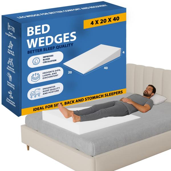 商品名: Greaton(グレートン) エクストラワイド ベッドウェッジピロー | ボディサポートスポンジ | 上半身を高めるトリングル傾斜クッション | 首の痛み いびき 酸逆流に 40 x 20 x 4インチ ホワイト Greaton,...